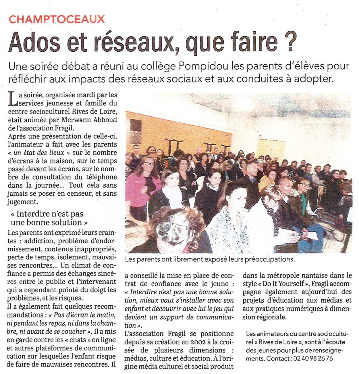 Article Presse - Fragil - Magazine Nantais, culture et société